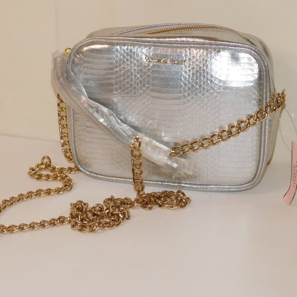 Victoria's Secret | Bags | Victorias Secret Nwt Metallic Silver ...